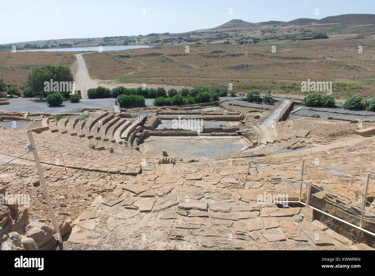 The ancient theater in Hephaistia (Ifestia) at Lemnos island, Greece ...