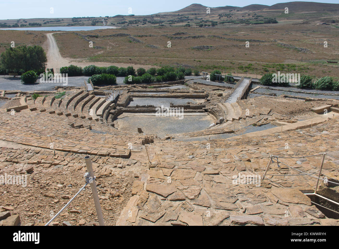 The ancient theater in Hephaistia (Ifestia) at Lemnos island, Greece ...
