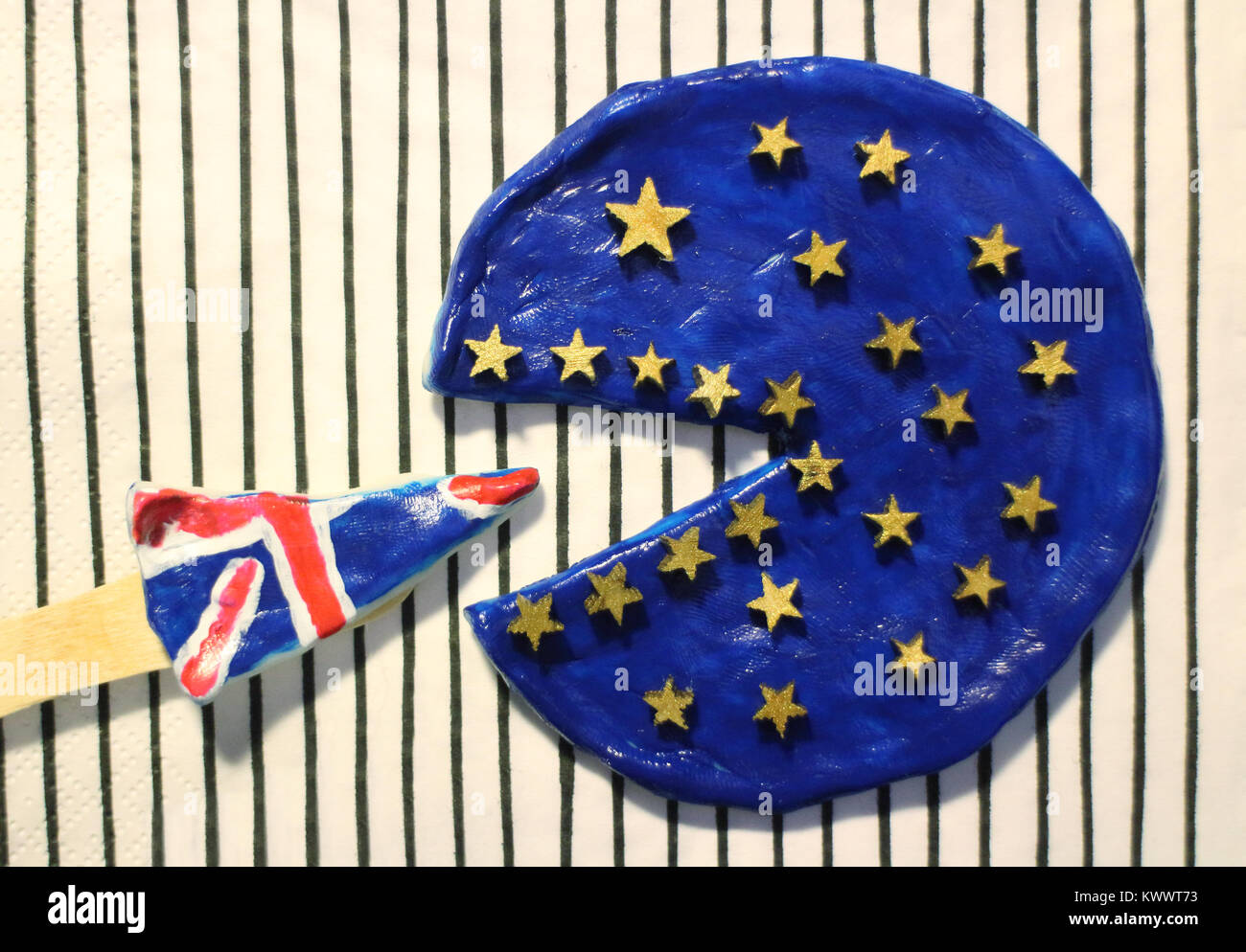 Pizza in the colors of the flag of the United Europe and Great Britain ...