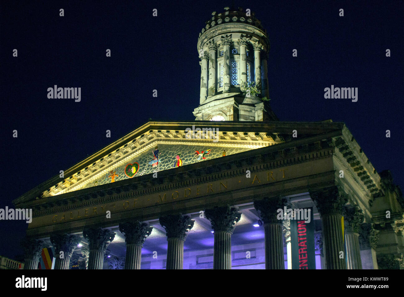 Gallery of Modern Art at night, Royal Exchange Square, Glasgow ...