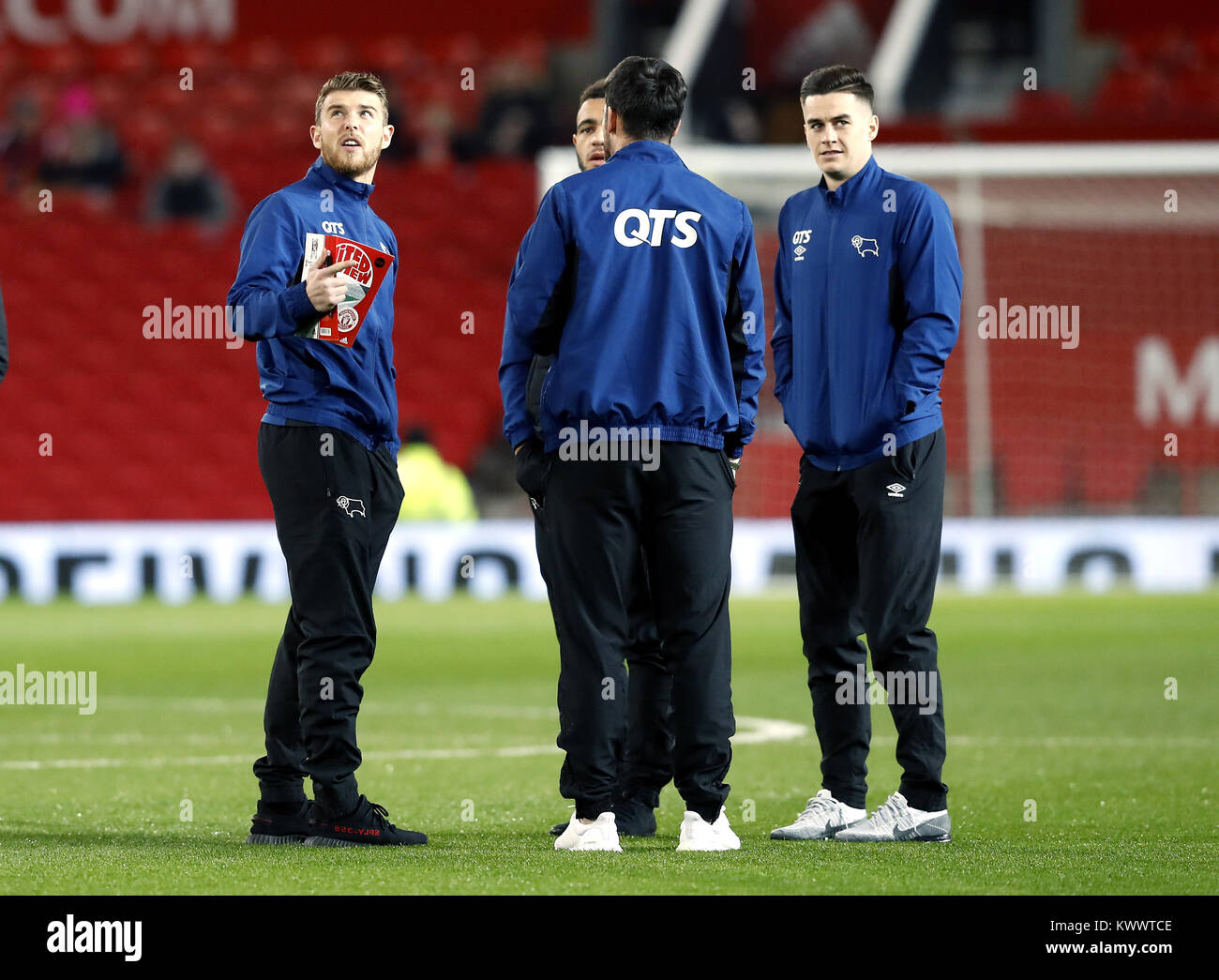 Derby County's Sam Winnall (left) and Tom Lawrence (right) inspect the ...