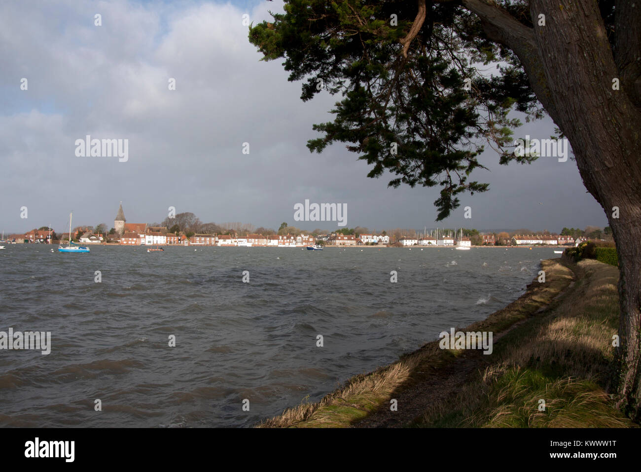 Bosham Harbour at high tide, Bosham, West Sussex, England Stock Photo ...