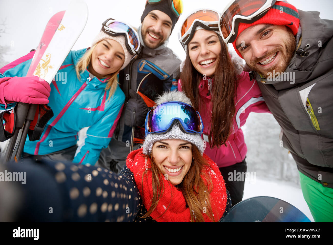 Cheerful skier hi-res stock photography and images - Alamy