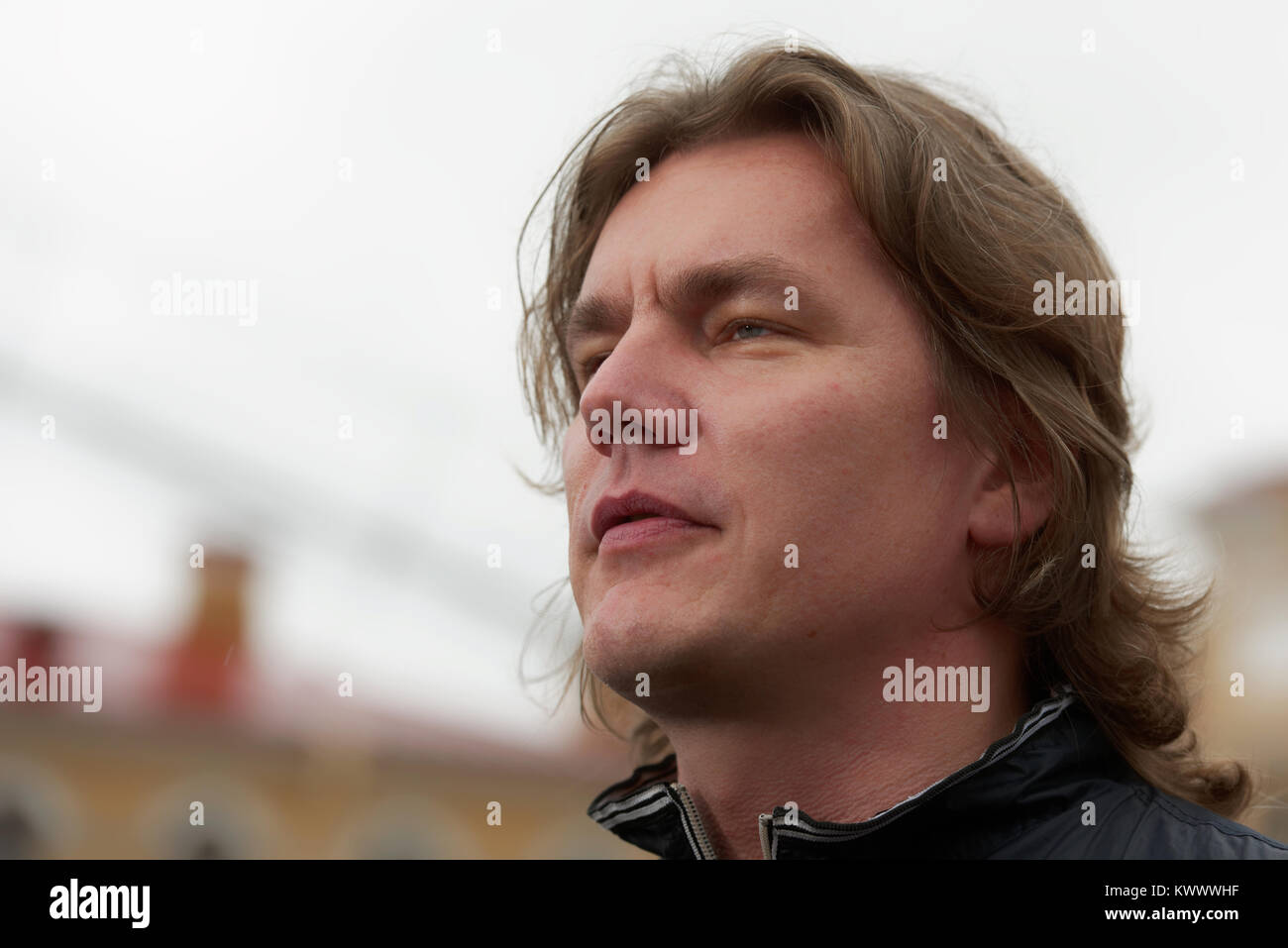 St. Petersburg, Russia - July 12, 2017: Bass Denis Sedov before the ...