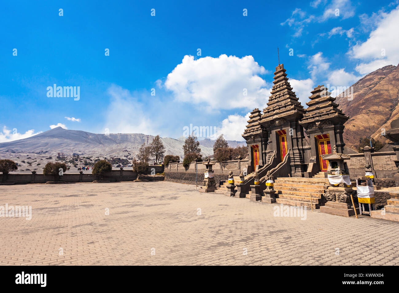 Hindu temple (Pura Luhur Poten) at the foot of Mount Bromo, Java island ...