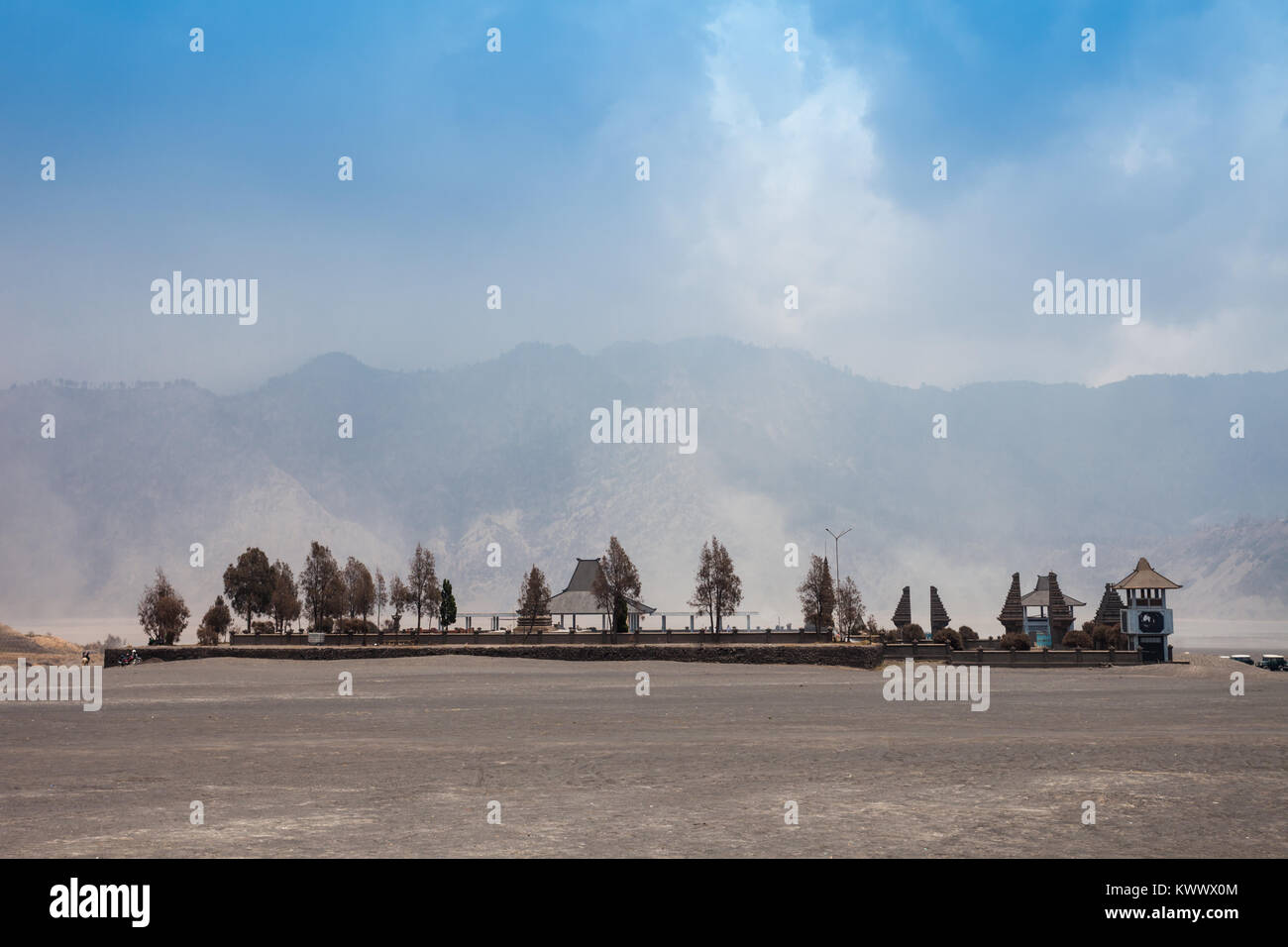 Hindu temple (Pura Luhur Poten) at the foot of Mount Bromo, Java island ...