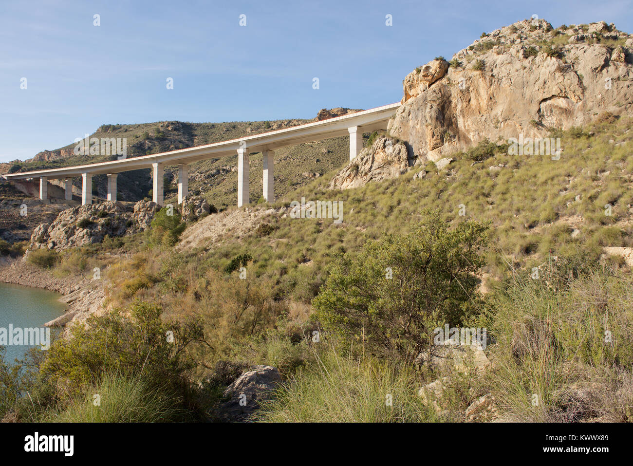 Road bridge/viaduct near Mula, Murcia, Spain Stock Photo - Alamy