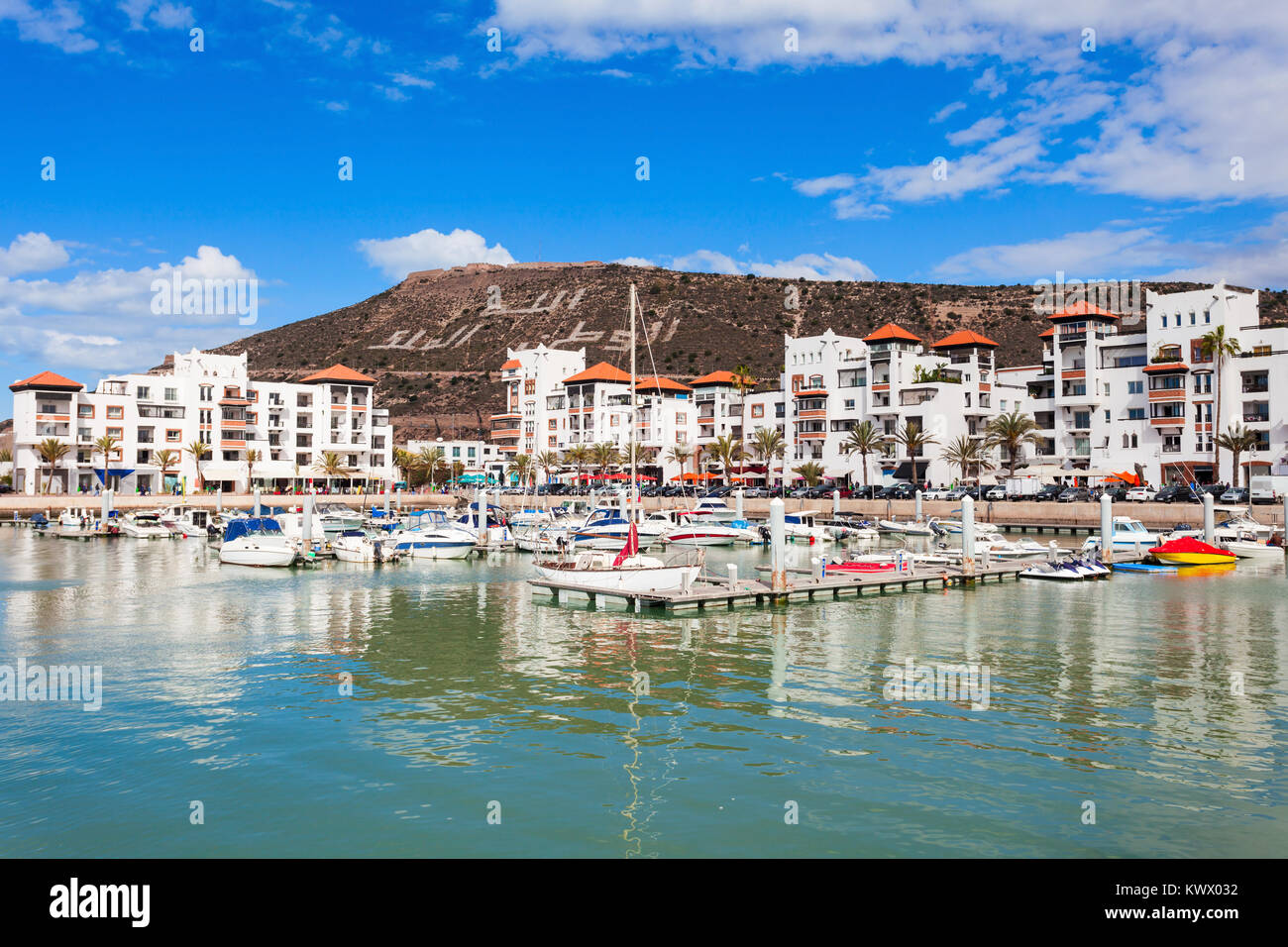 Boats at the Marina harbour in Agadir. Agadir is a major city in ...