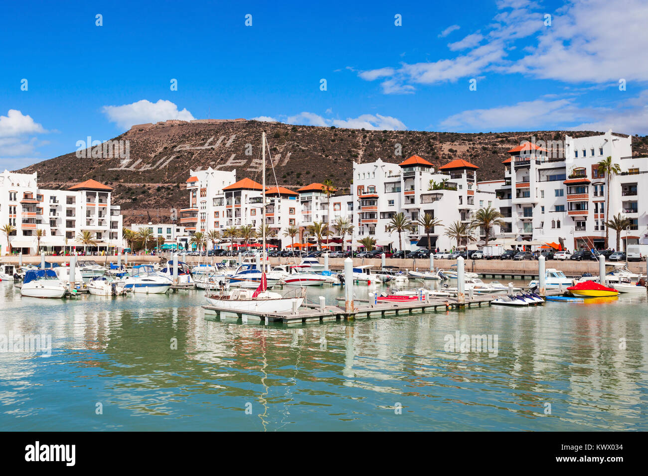 Boats at the Marina harbour in Agadir. Agadir is a major city in ...