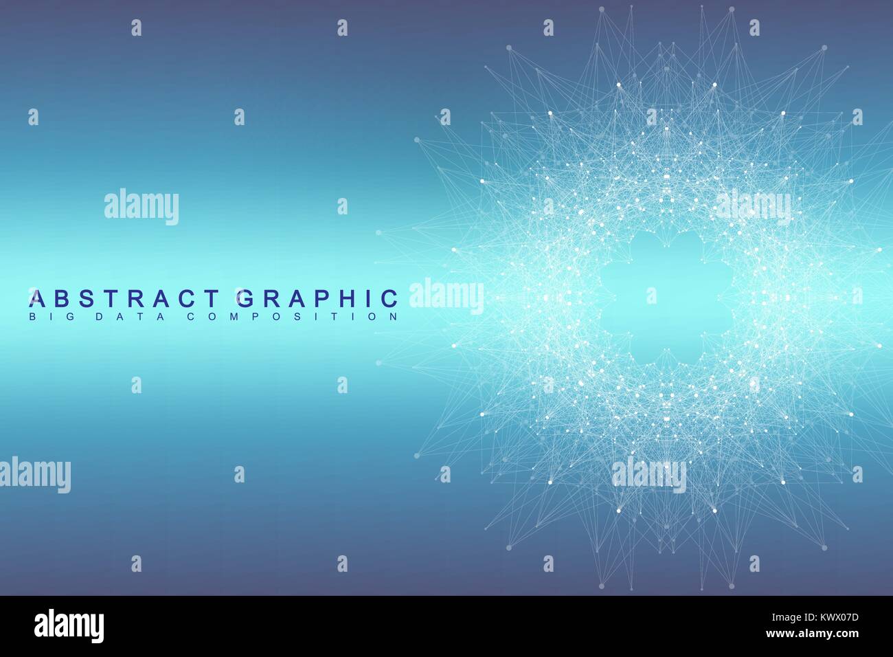 Fractal Element With Connected Line And Dots Virtual Background Communication Or Particle