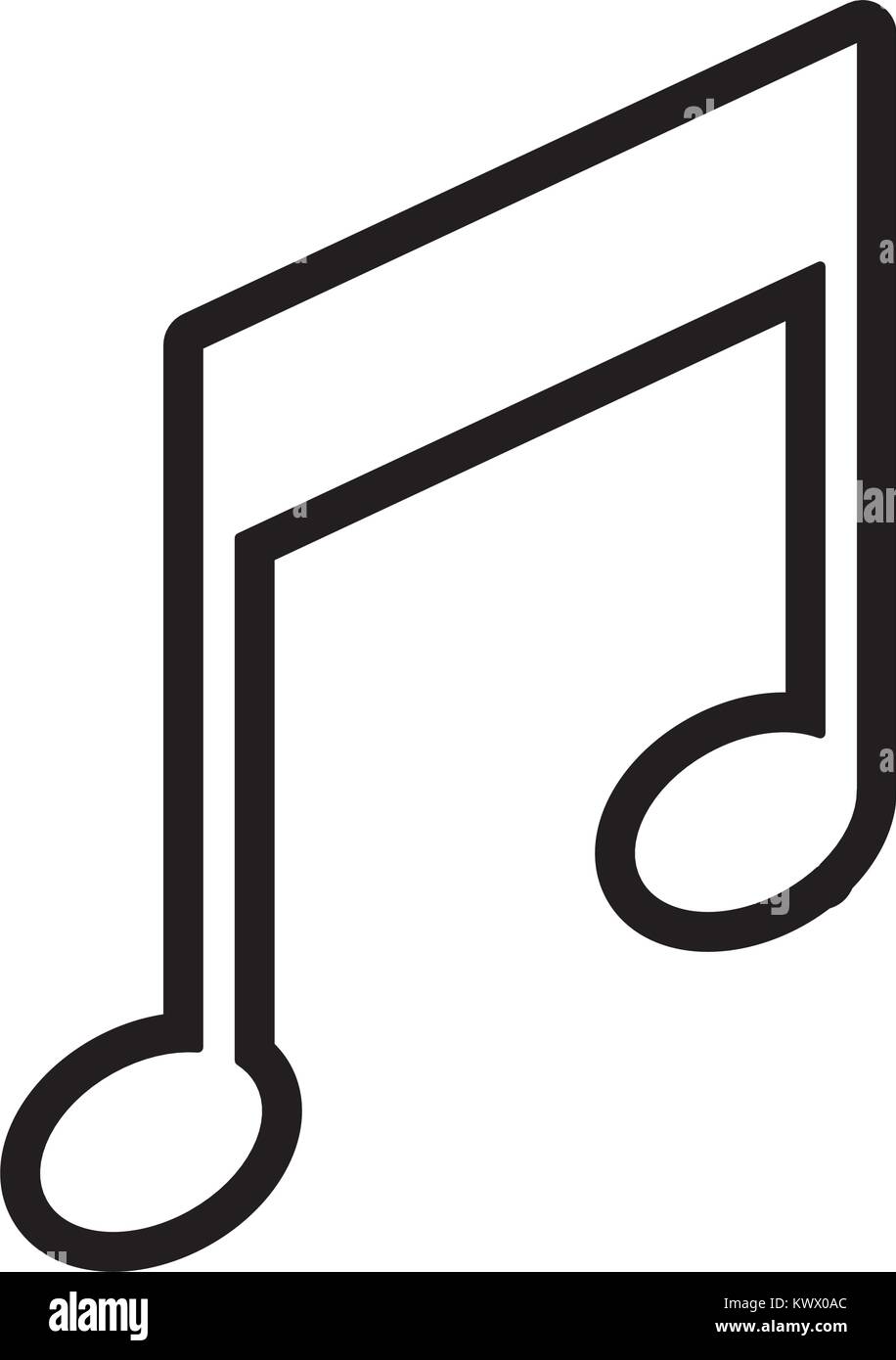 musical note icon in black silhouette with thick contour Stock Vector ...