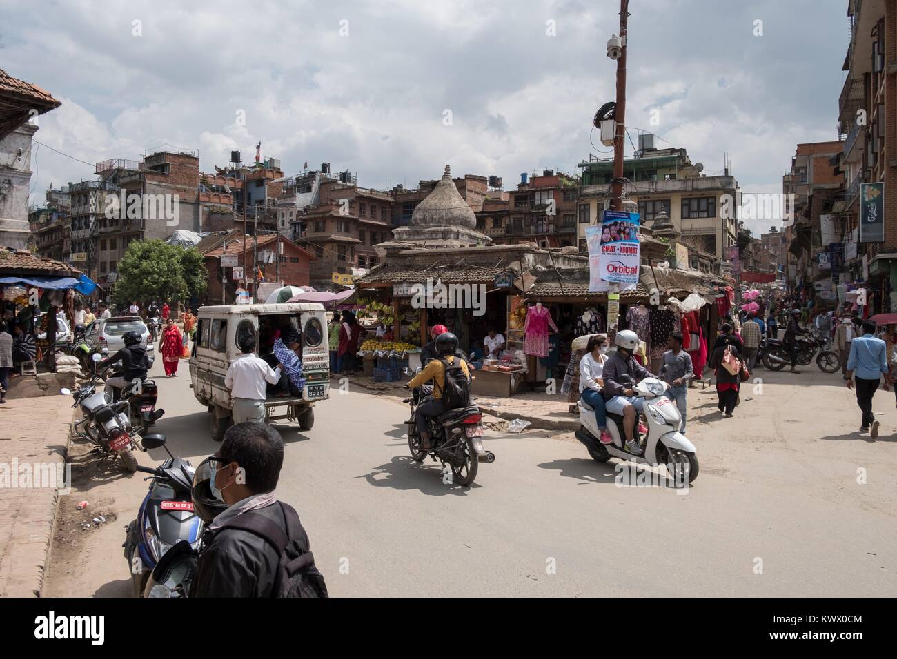 Patan Durbar Square in Kathmandu/Nepal. The square is full of ancient ...
