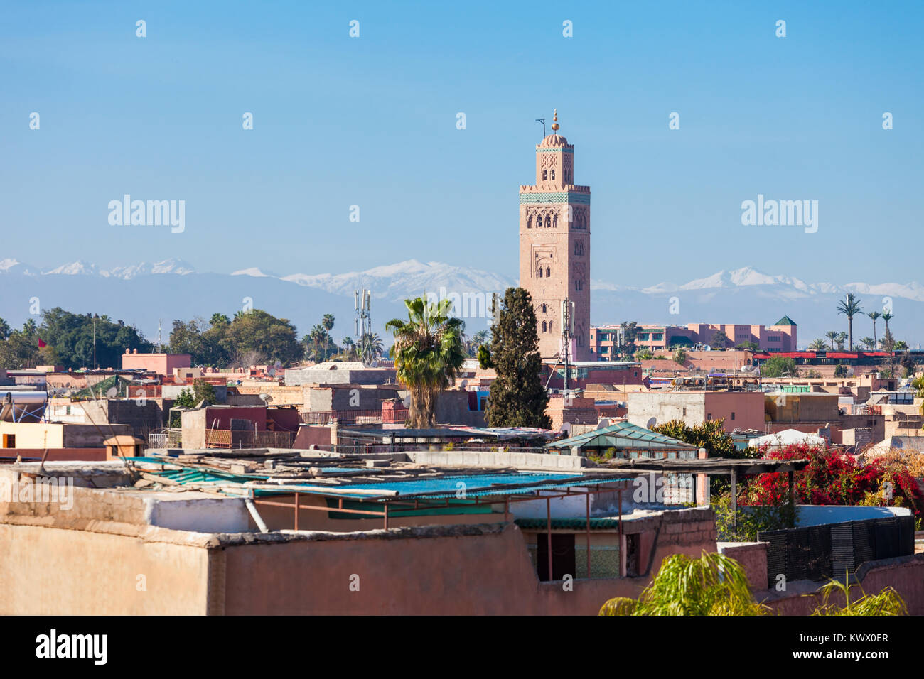 Marrakesh aerial panoramic view. Marrakesh is a major city of Morocco ...