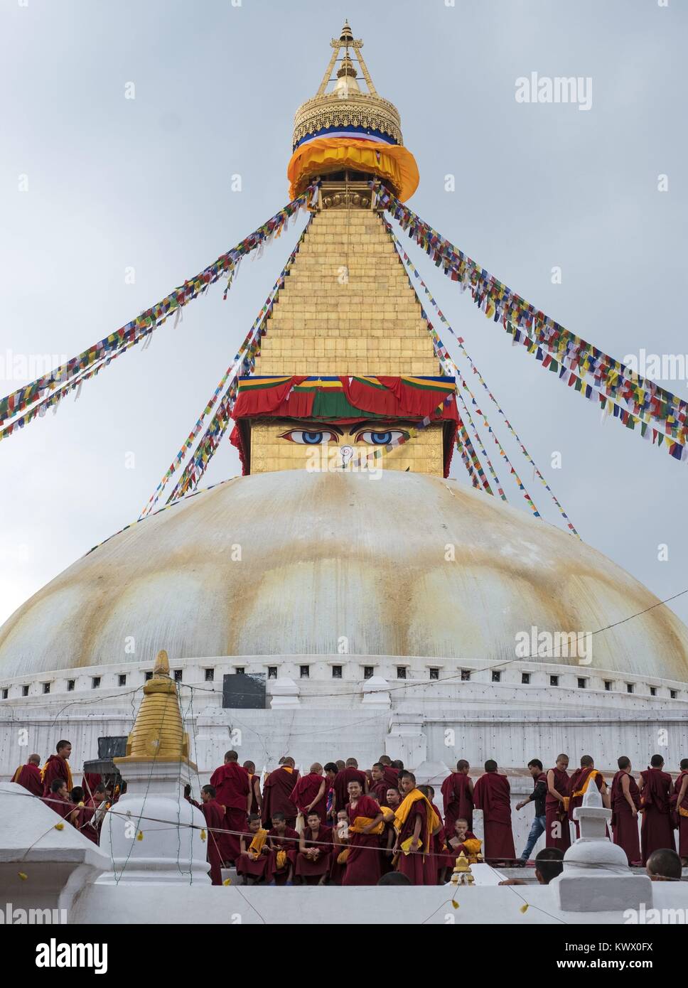 Boudhanath-Stupa in the nepali capital Kathmandu. One of the most ...