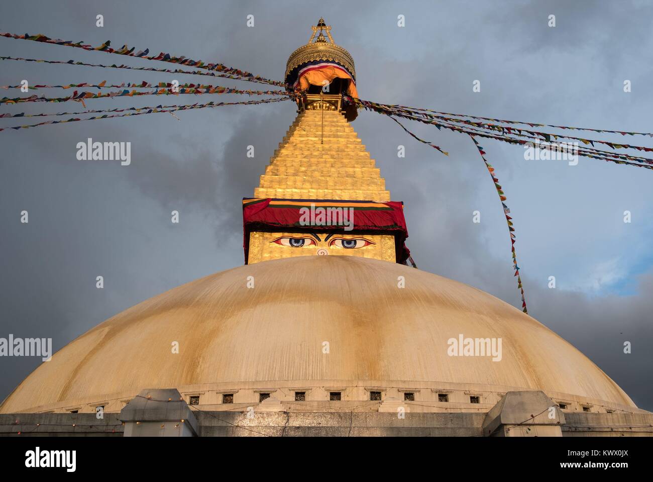 Boudhanath-Stupa in the nepali capital Kathmandu. One of the most ...