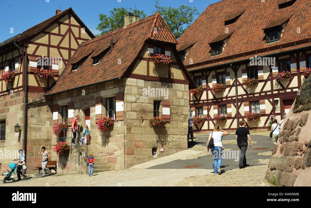 The historical old town of Nuremberg with the castle on 04.08.2017 ...