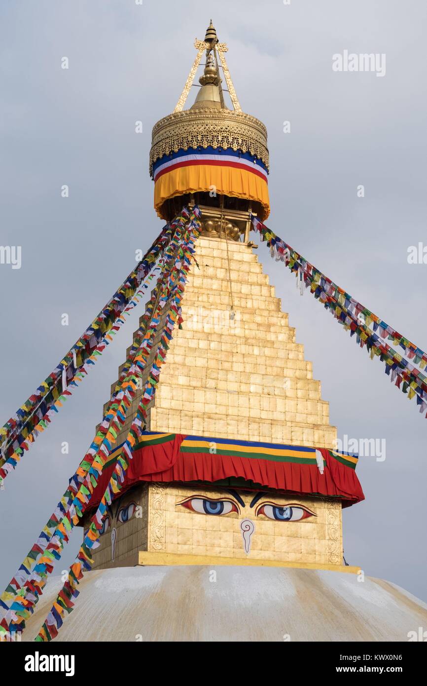 Boudhanath-Stupa in the nepali capital Kathmandu. One of the most ...