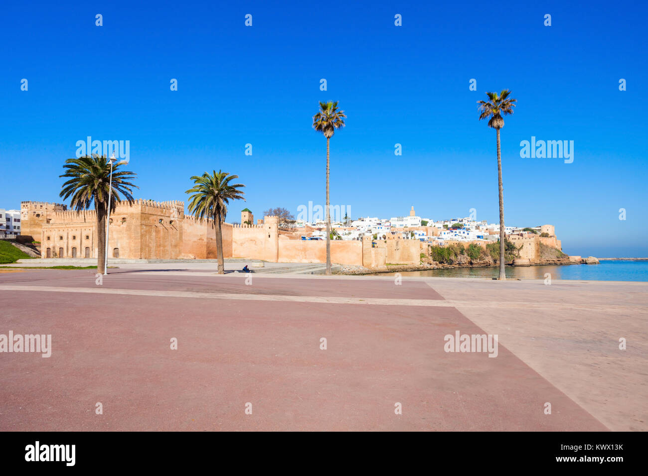 River Bou Regreg seafront and Kasbah in medina of Rabat, Morocco. Rabat ...