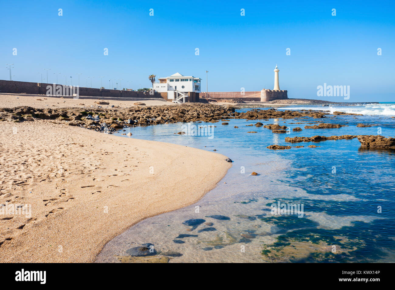 Lighthouse in Rabat (Phare de Rabat) in Morocco. Lighthouse is located ...