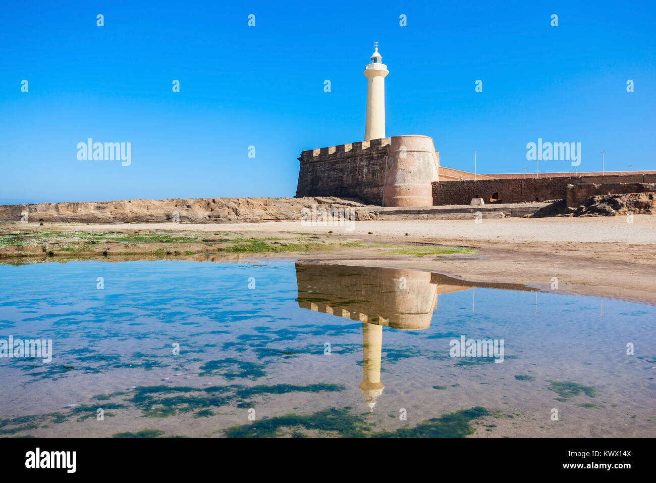 Lighthouse in Rabat (Phare de Rabat) in Morocco. Lighthouse is located ...