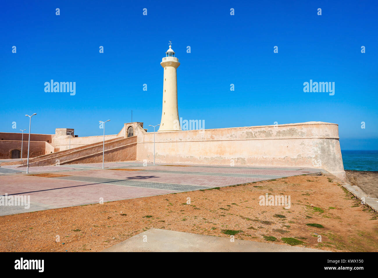 Lighthouse in Rabat (Phare de Rabat) in Morocco. Lighthouse is located ...