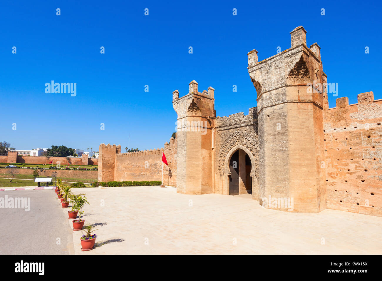 Chellah entrance gate. Chellah is a medieval fortified necropolis ...