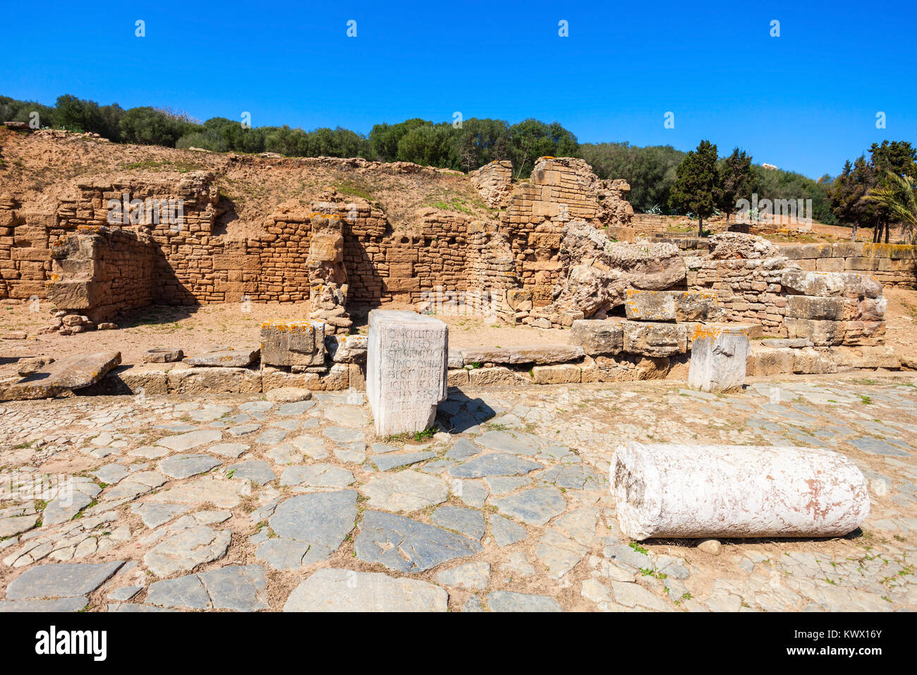 Rabat Chellah ruins. Chellah is a medieval fortified necropolis located ...