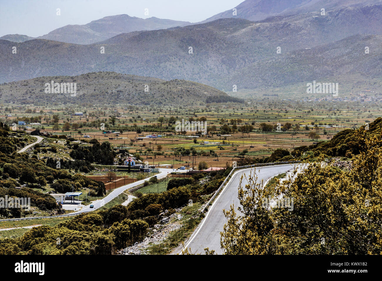 view to lasithi plateau Stock Photo - Alamy