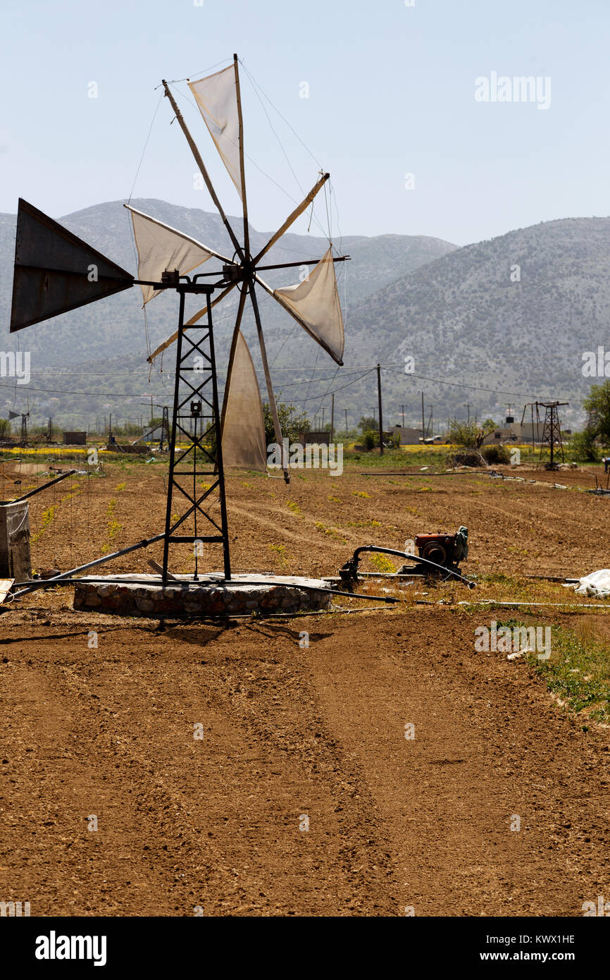 Lasithi plateau crete windmills hi-res stock photography and images - Alamy