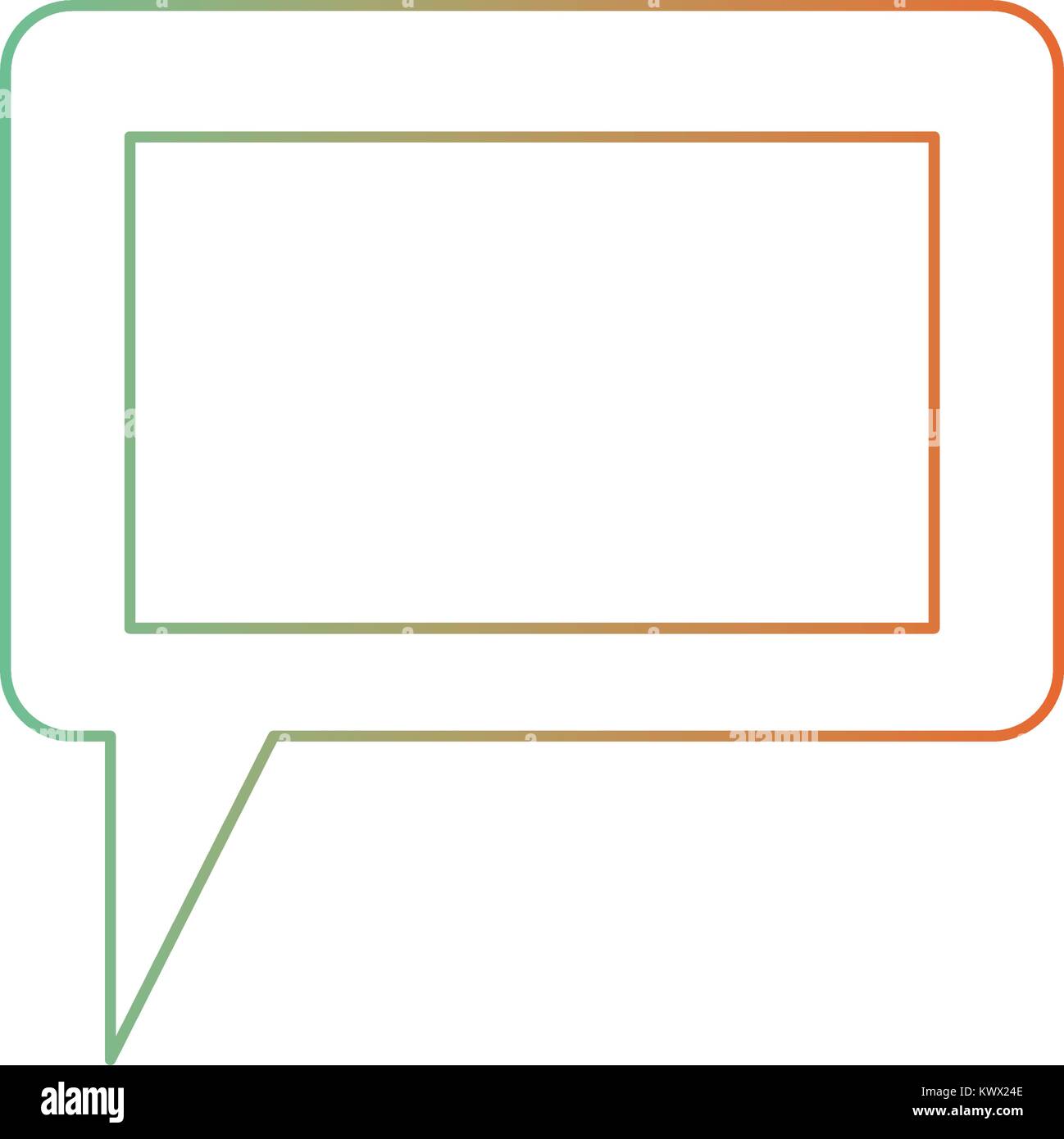 dialogue box icon with tail and frame in degraded green to red color ...