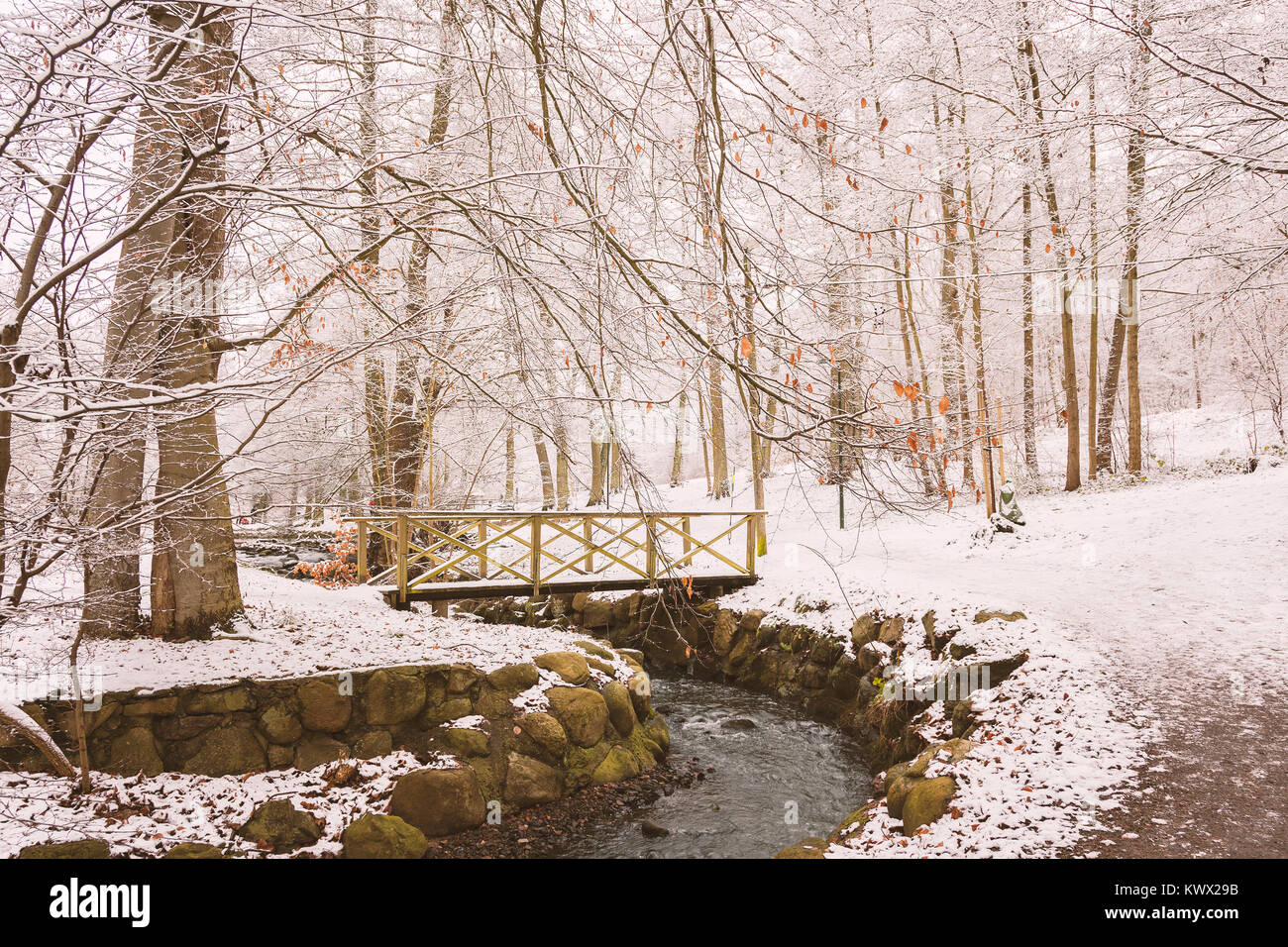 Ice Covered Foot Bridge High Resolution Stock Photography and Images ...