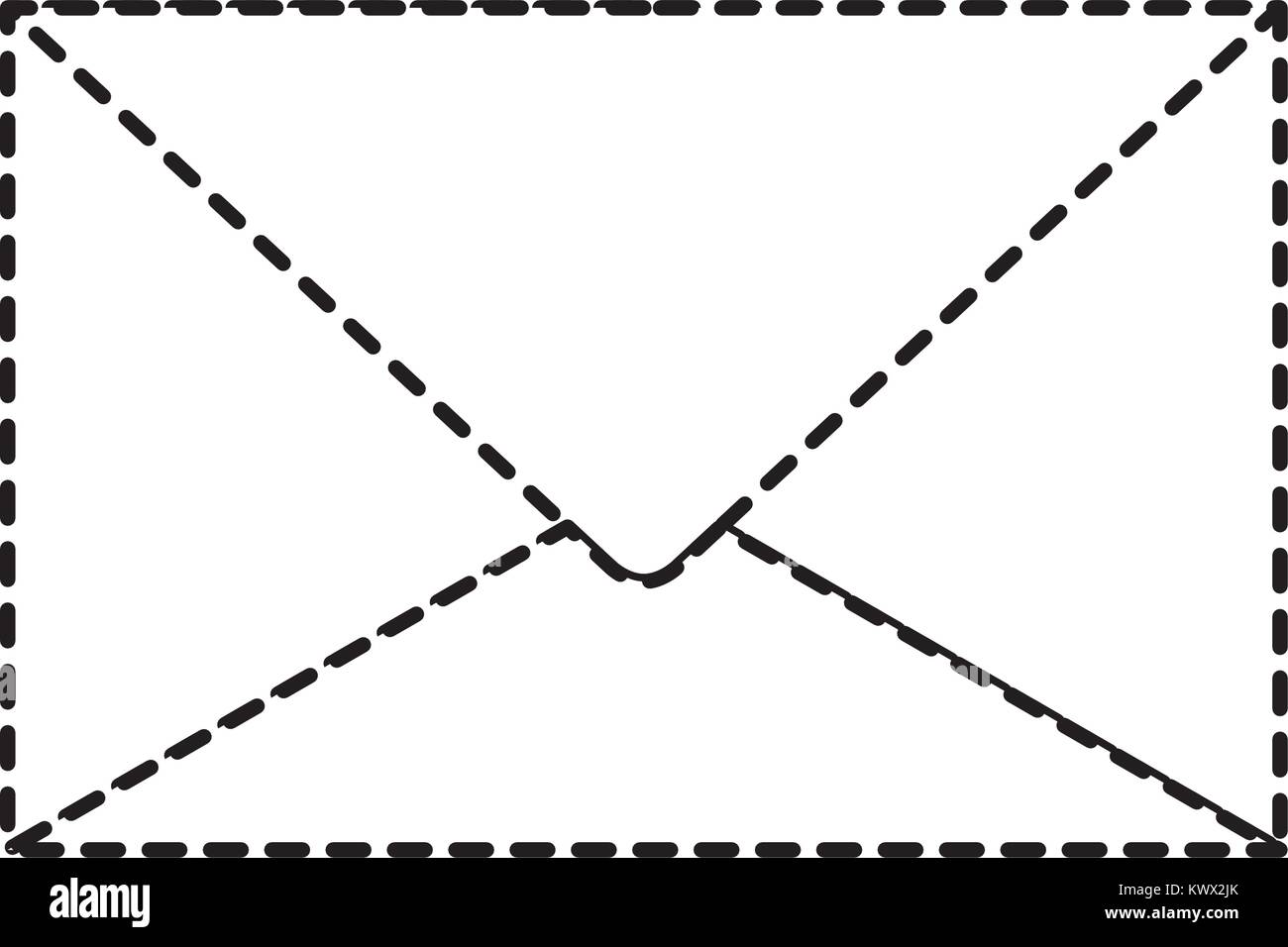 paper envelope icon in black dotted silhouette Stock Vector Image & Art ...