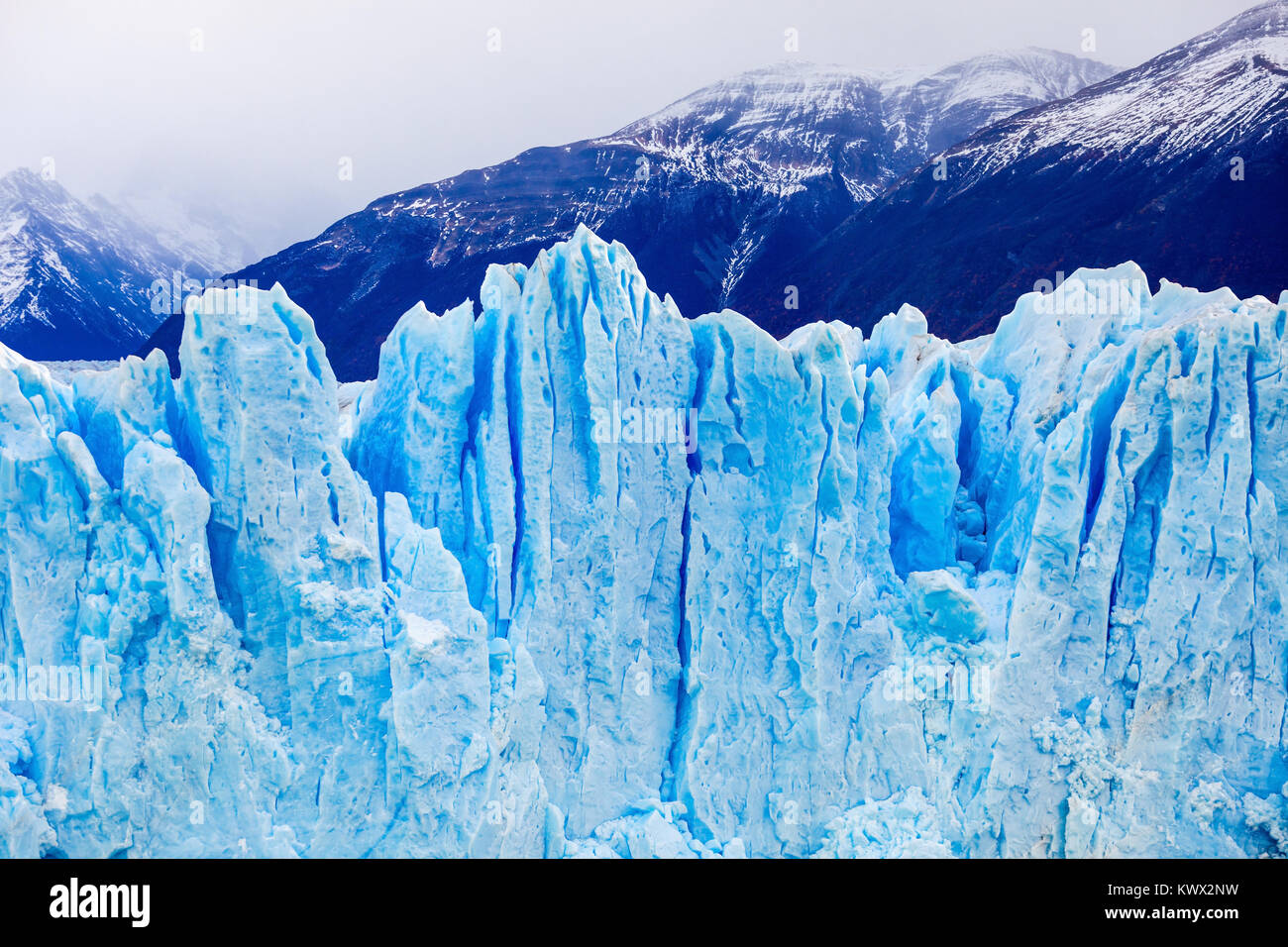 The Perito Moreno Glacier close up view. It is a glacier located in the ...