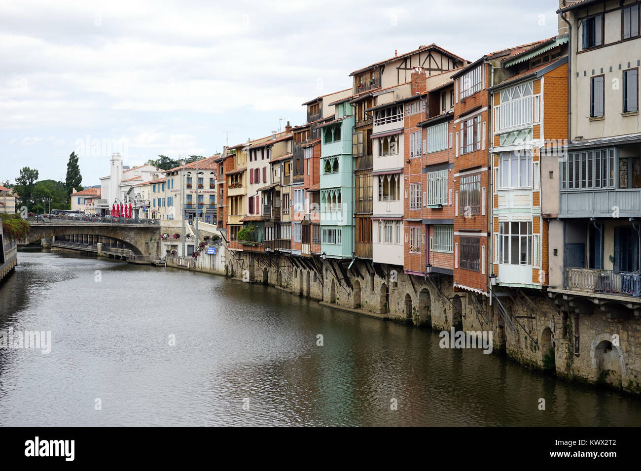CASTRES, FRANCE - CIRCA JULY 2015 Houses by the Agout River Stock Photo ...