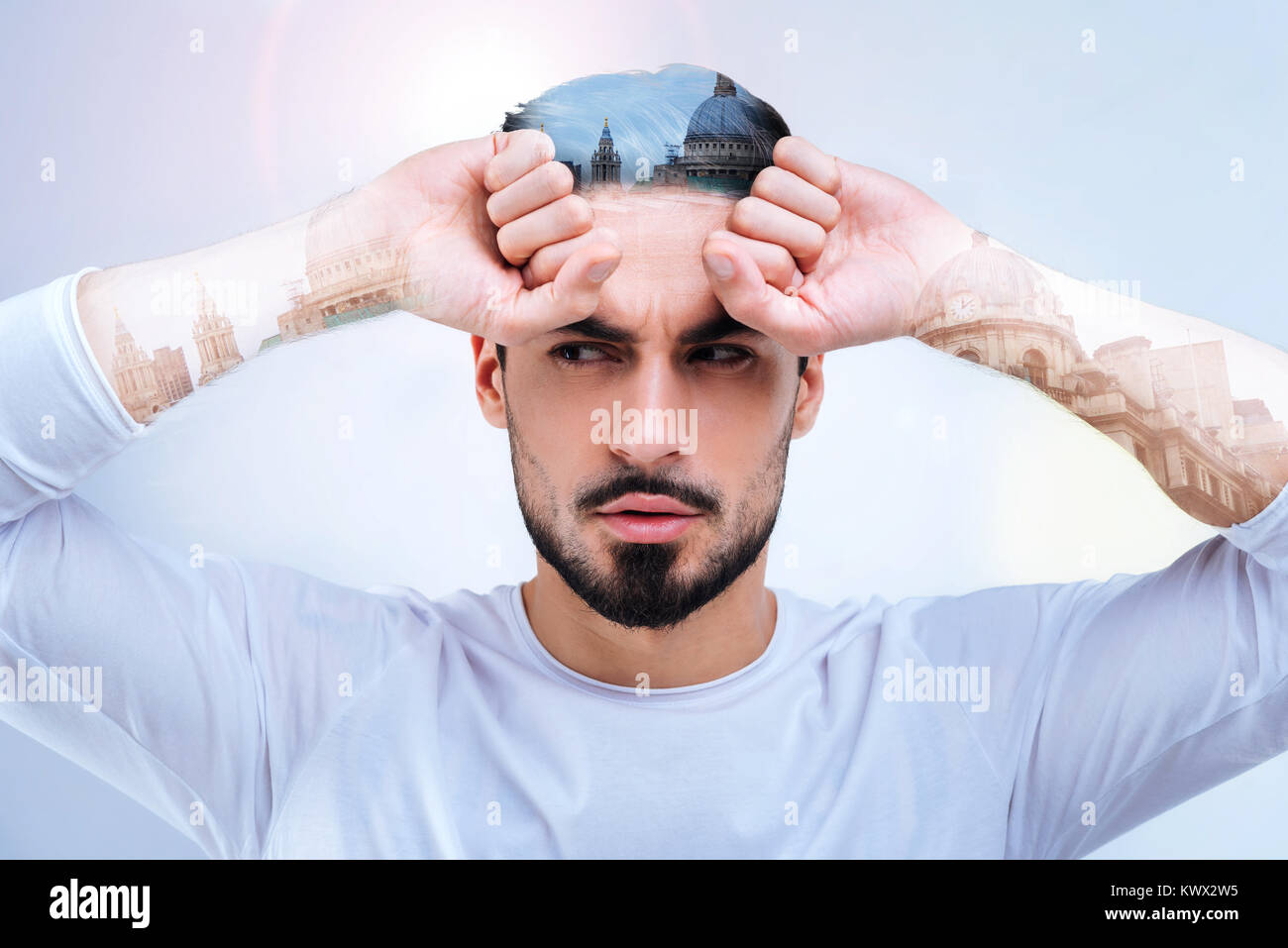 Handsome young man hands freedom hi-res stock photography and images ...