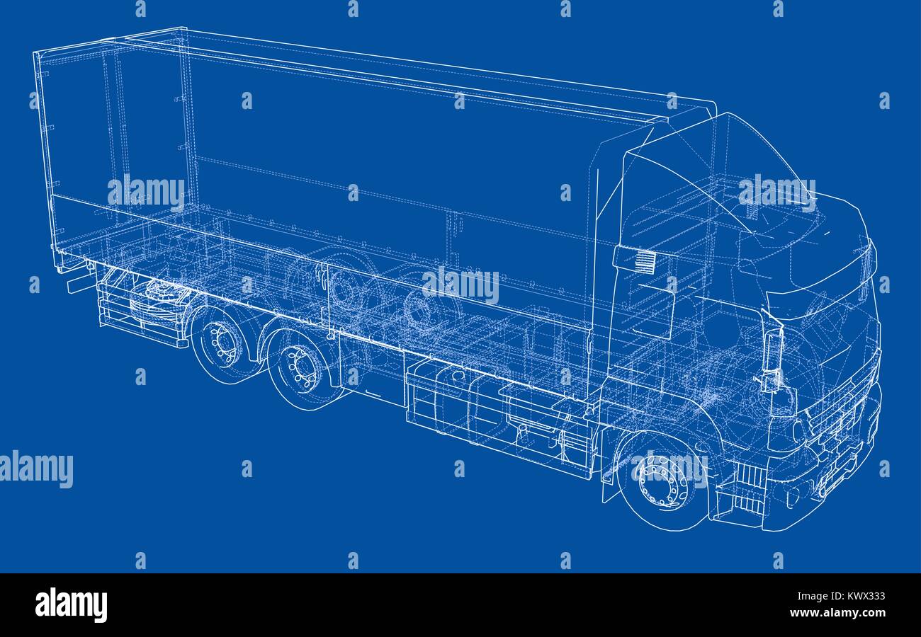European truck outlined vector Stock Vector Image & Art - Alamy