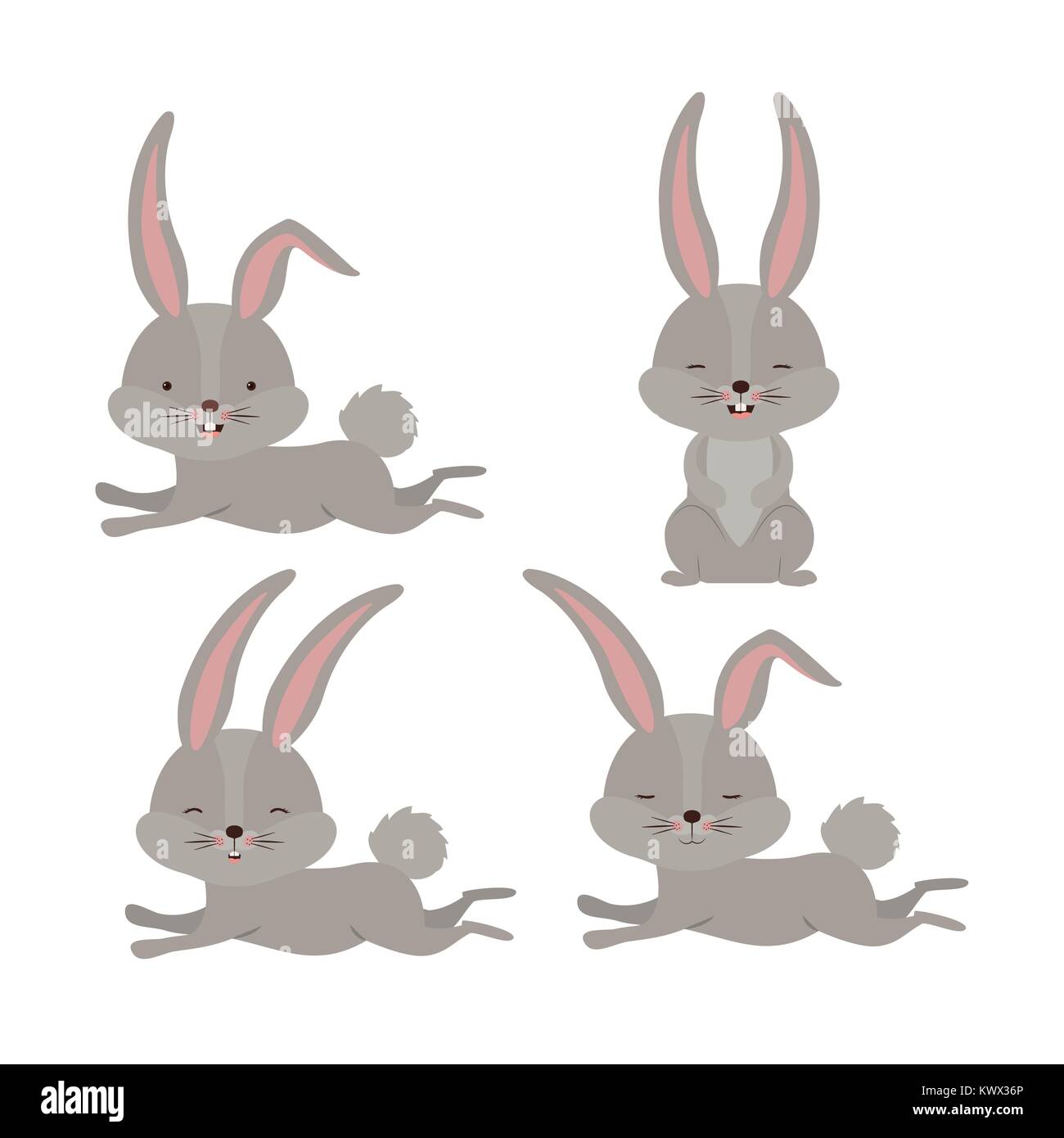 Cute bunnies in spring Cut Out Stock Images & Pictures - Alamy