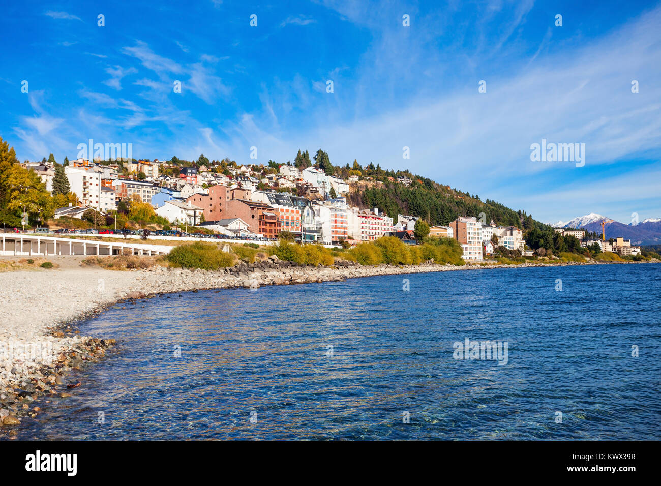 Bariloche seafront and Nahuel Huapi Lake in Patagonia region of ...