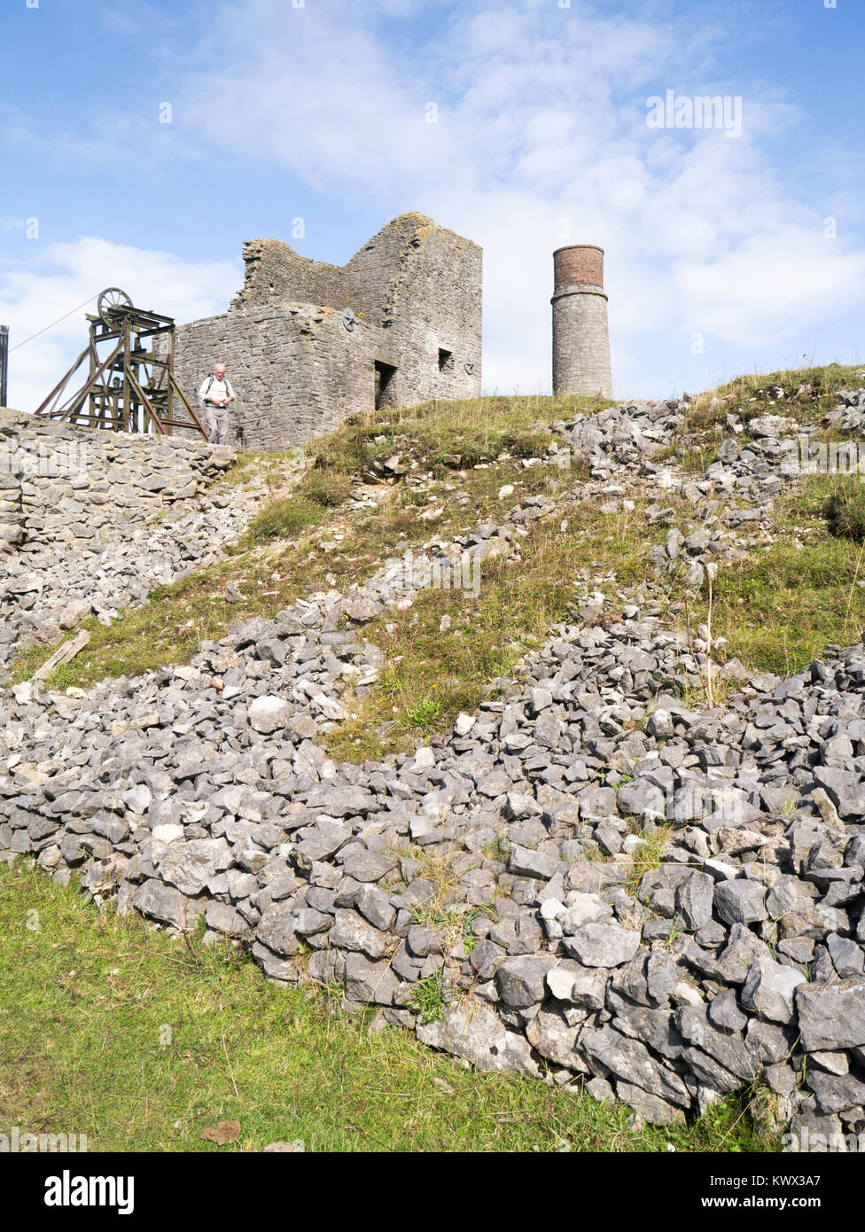 The remains of Magpie Mine in the Peak District is an industrial ...