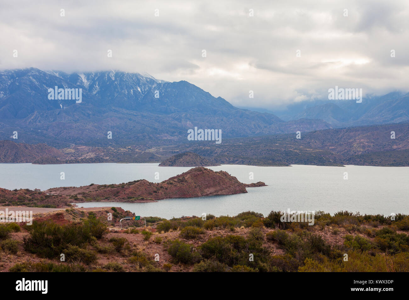 Potrerillos Dam is located on the Mendoza River in Argentina ...