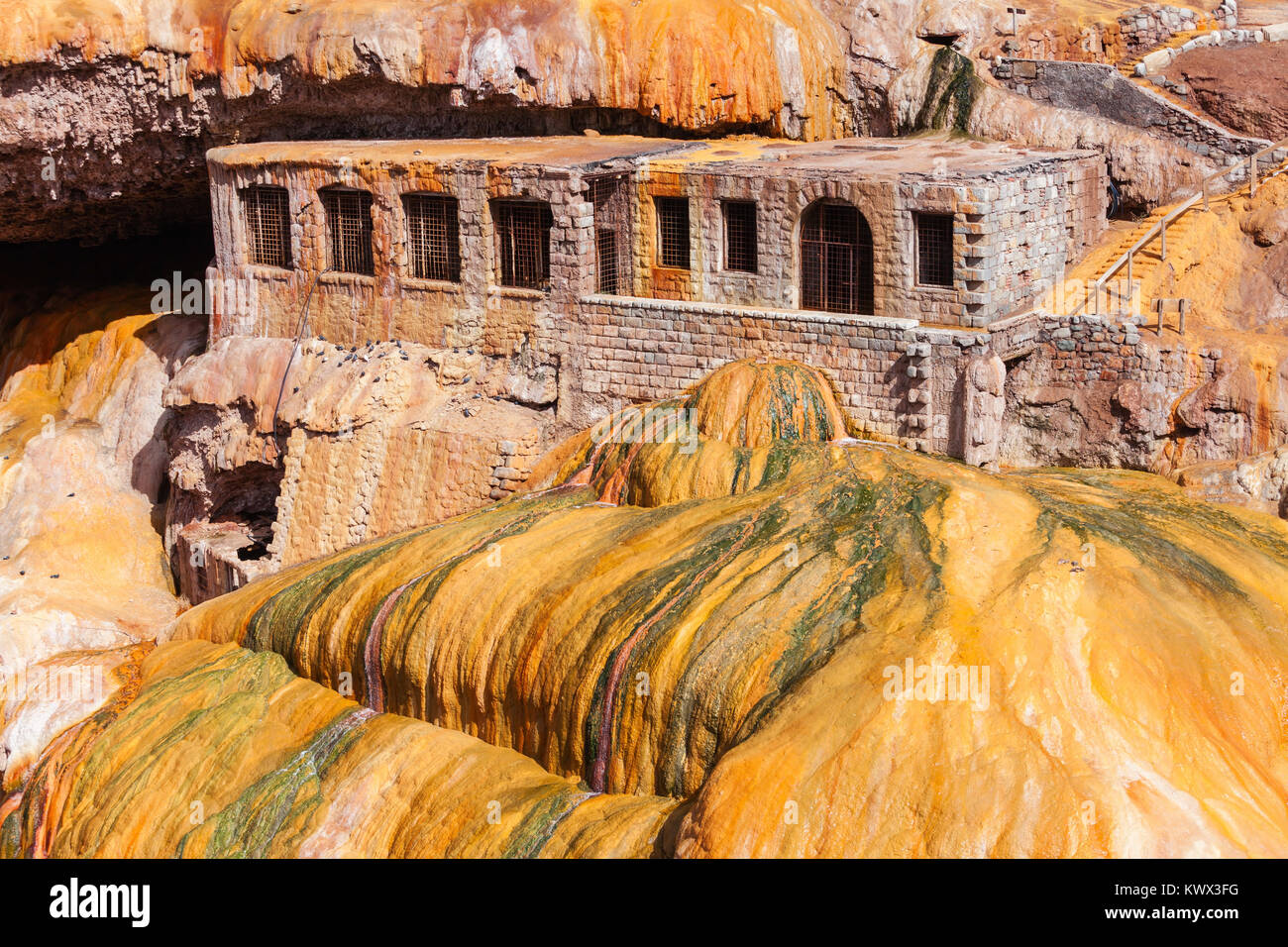 The Inca's Bridge (Puente del Inca) is a natural arch that forms a ...