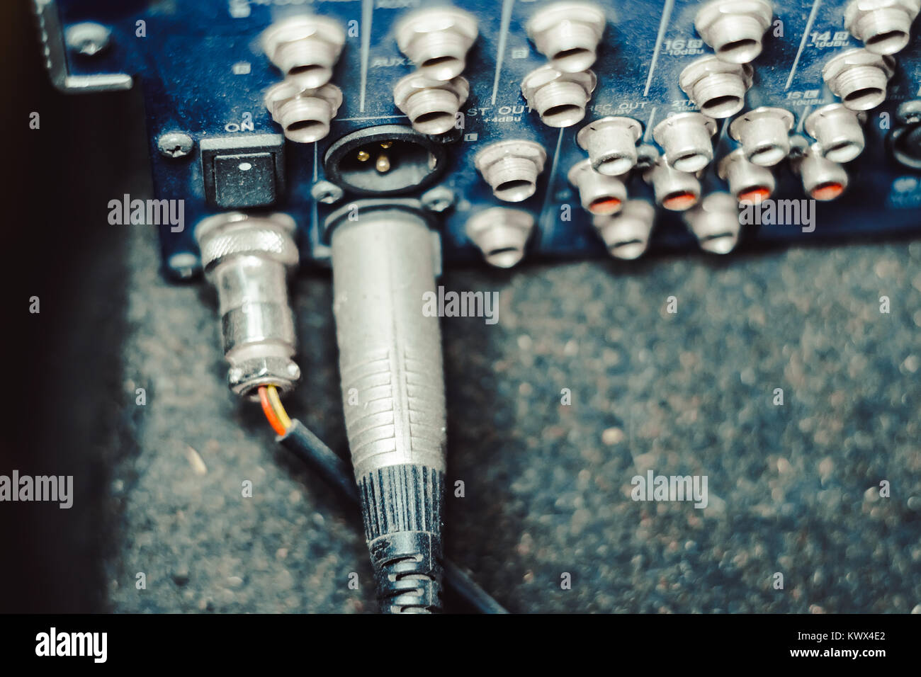 Audio connectors that are included with the audio mixer. audio cable ...