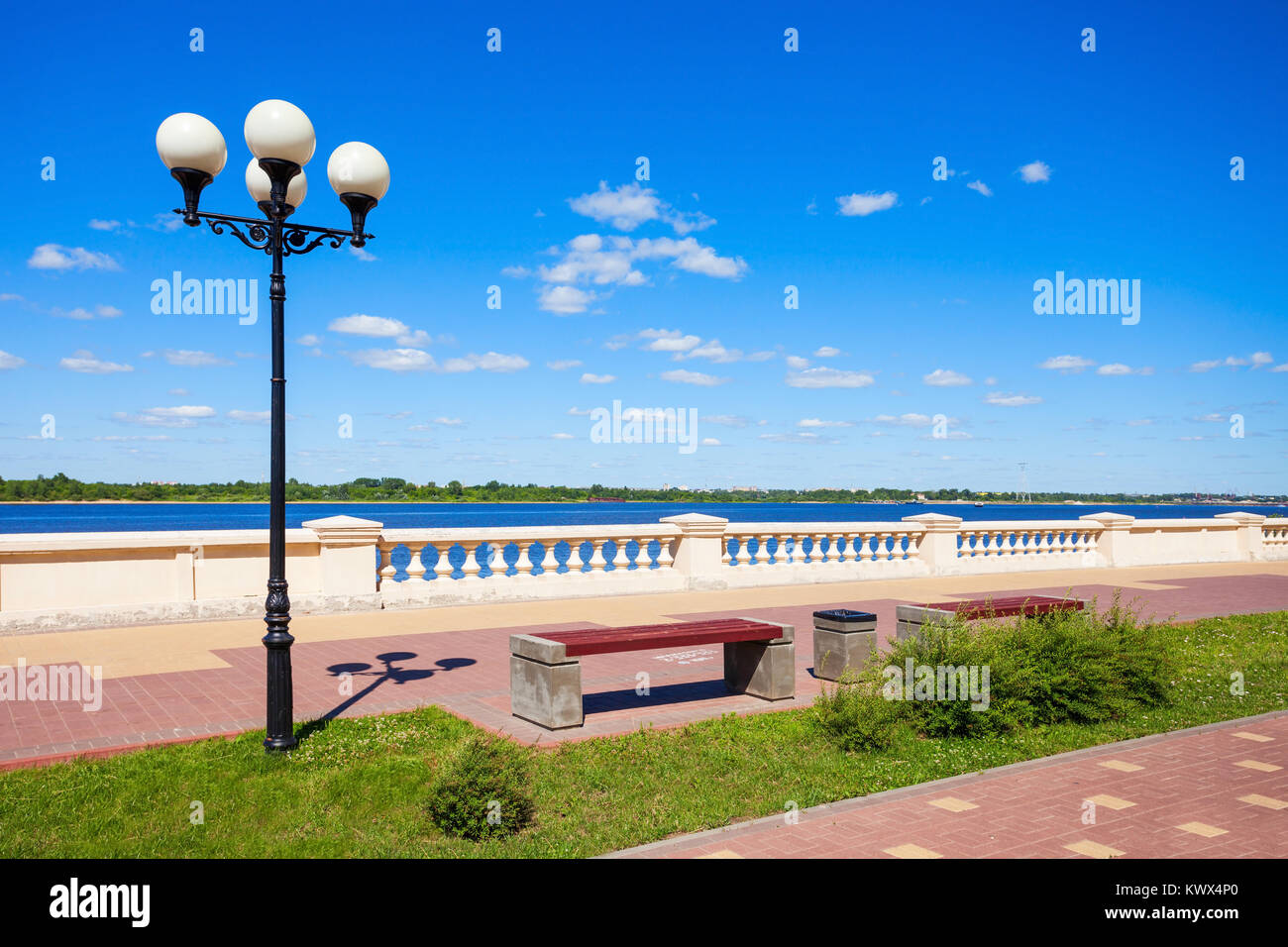 Lower Volga embankment on Volga river in Nizhny Novgorod in Russia ...