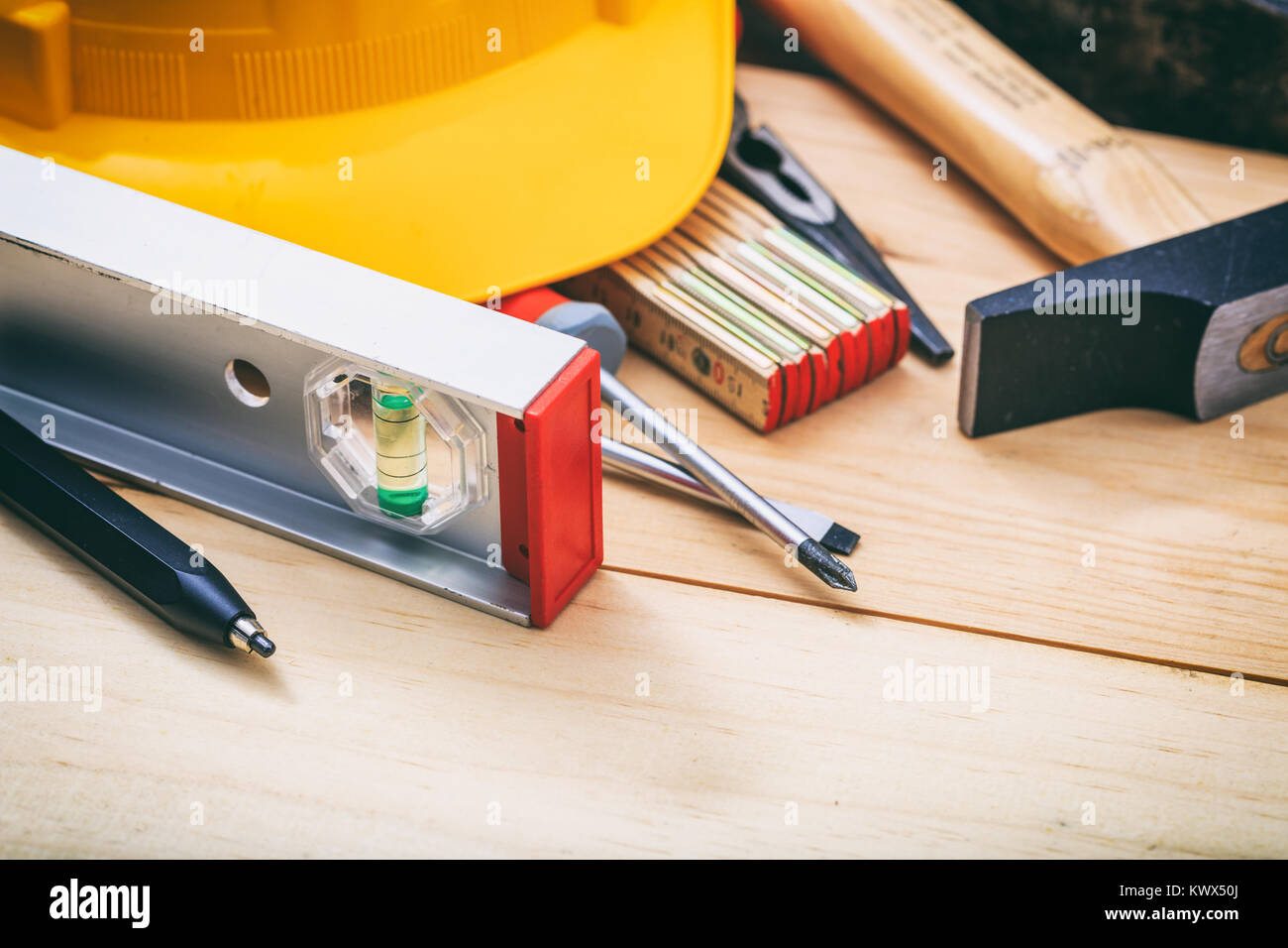 Various hand tools build hi-res stock photography and images - Alamy