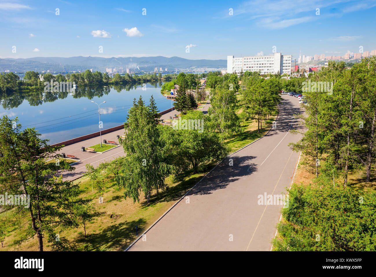 Yenisei river embankment park in Krasnoyarsk, Russia Stock Photo - Alamy