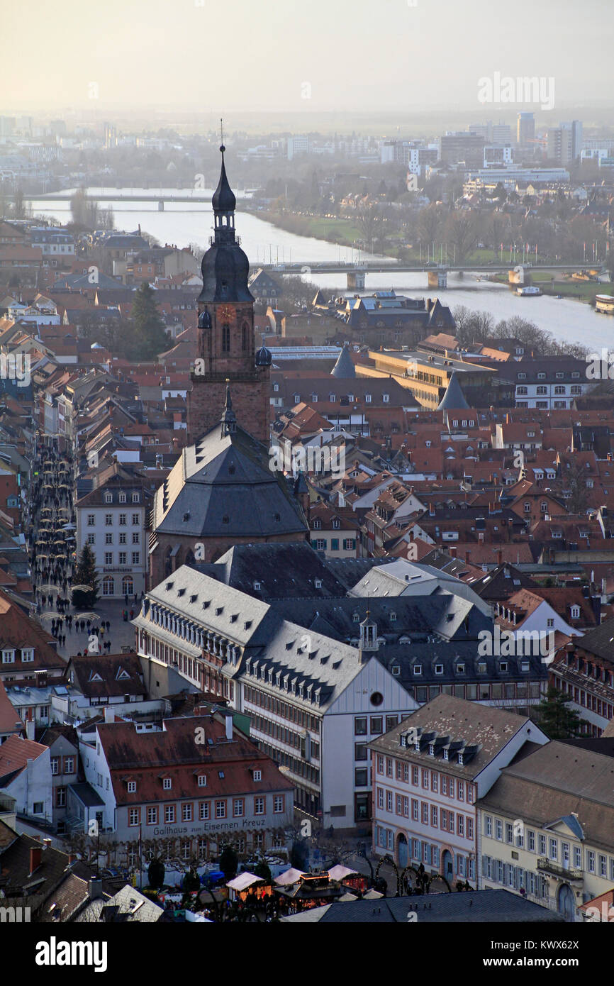 The sun sets on the skyline of Heidelberg, Germany Stock Photo - Alamy