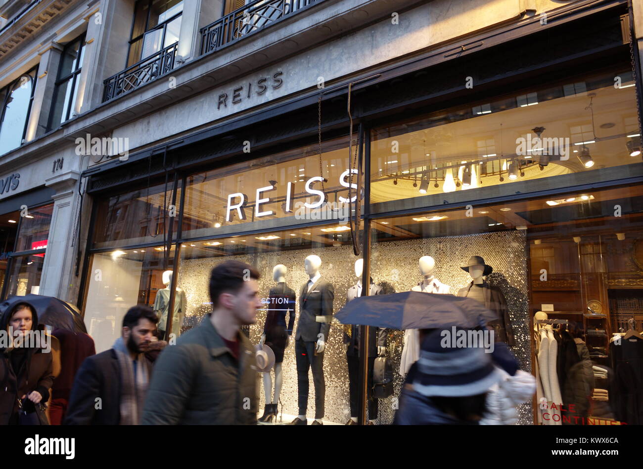 Reiss Designer Fashion Store on Regent Street, London, England, UK ...