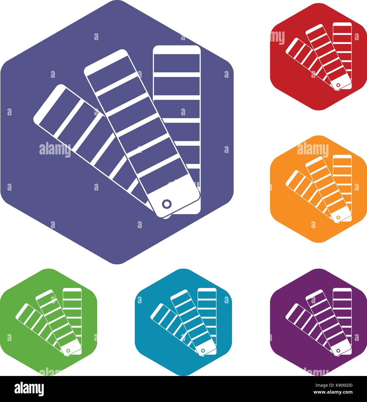 Paint color selection booklet icons set rhombus in different colors ...