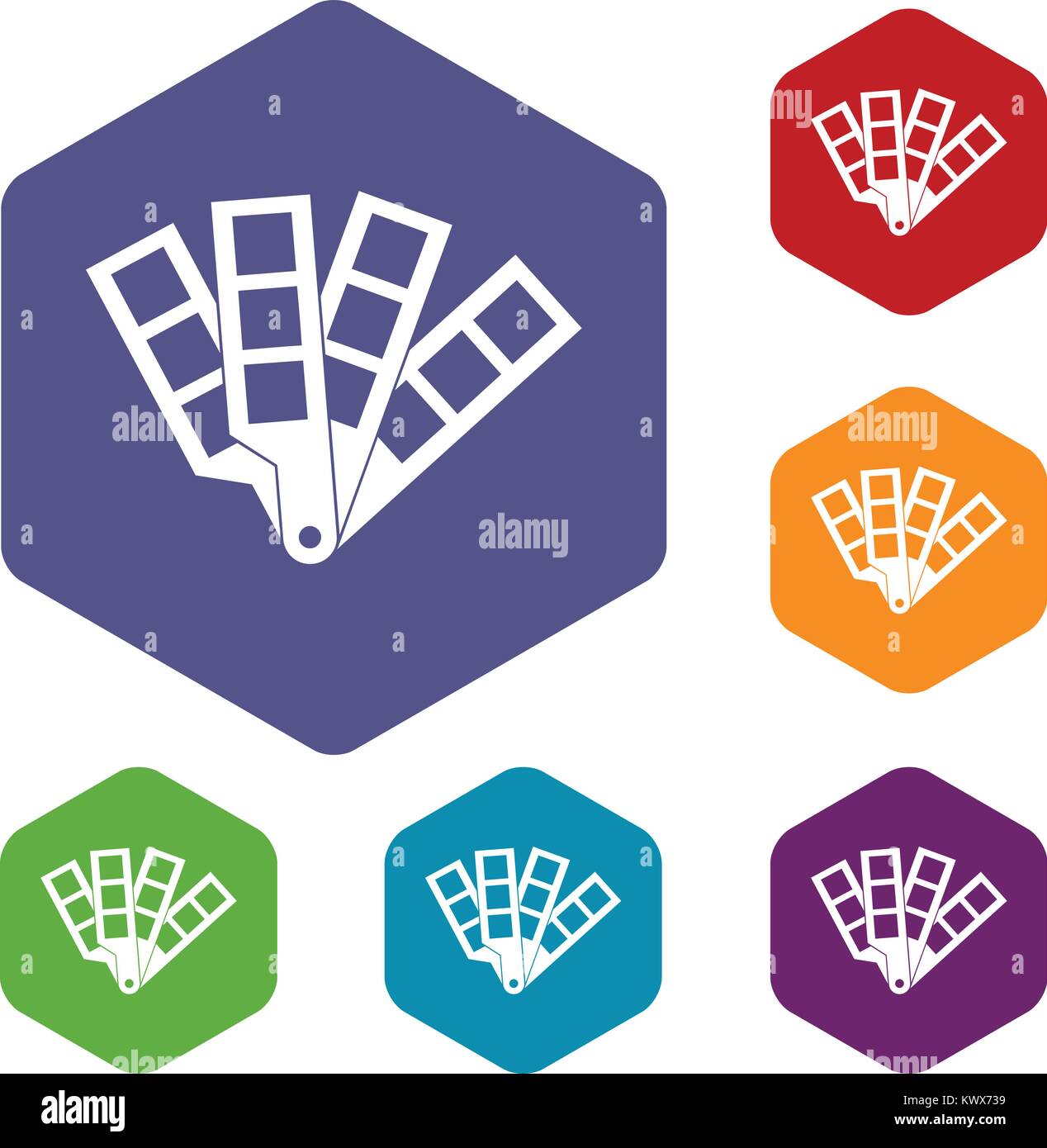 Color palette guide icons set rhombus in different colors isolated on ...