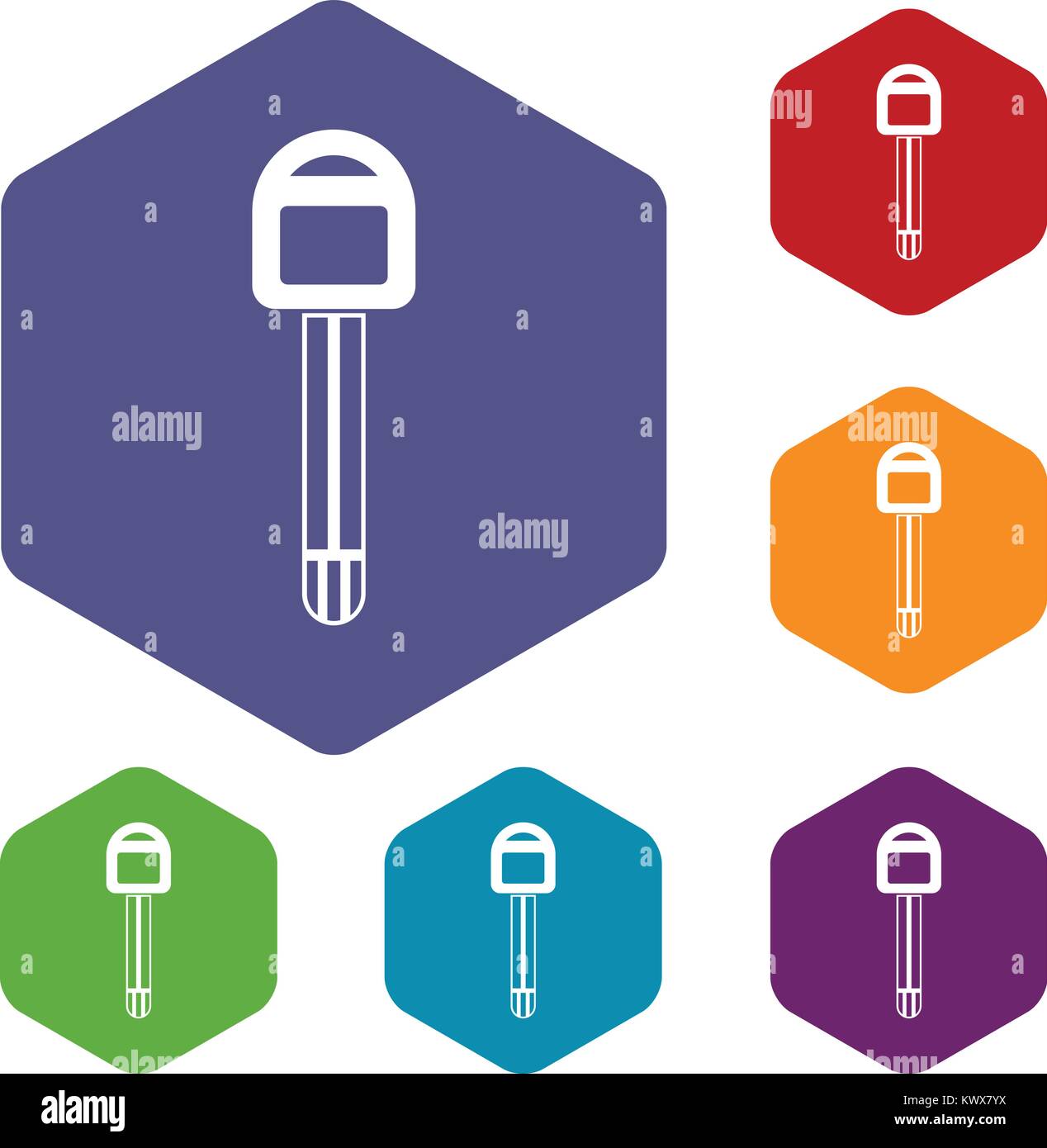 Car key icons set rhombus in different colors isolated on white ...